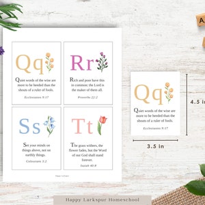 ABC Bible Verse Flashcards, Homeschool Preschool Flashcards, Bible ...