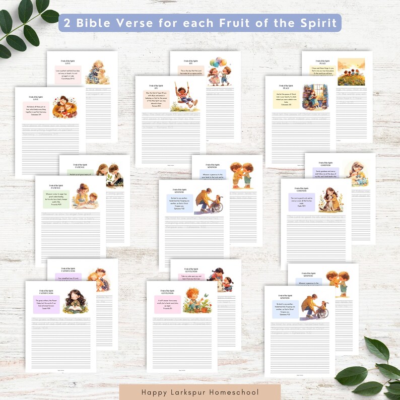 Fruit of the Spirit Copywork Book, Scripture Handwriting Practice ...