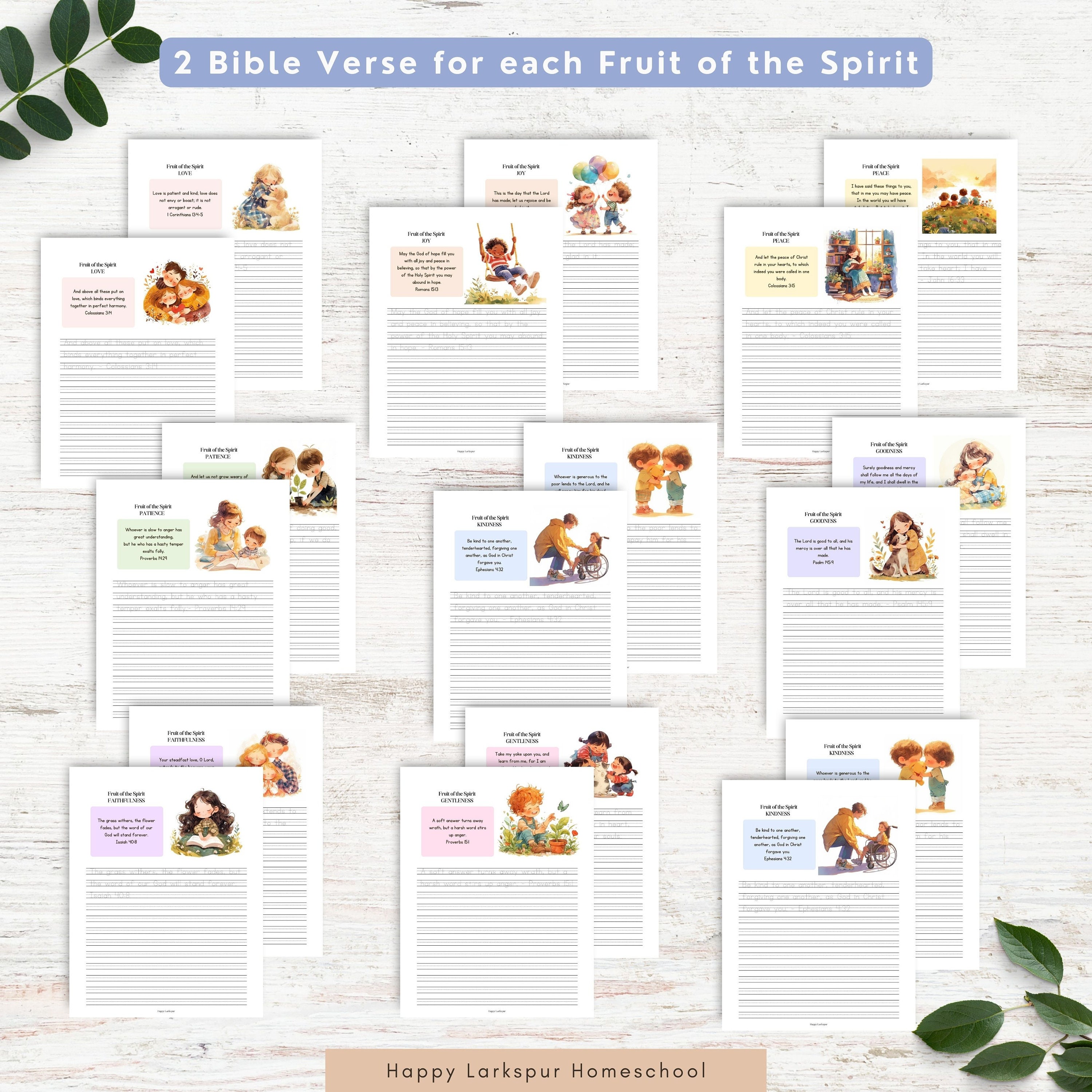 Fruit of the Spirit Copywork Book, Scripture Handwriting Practice ...