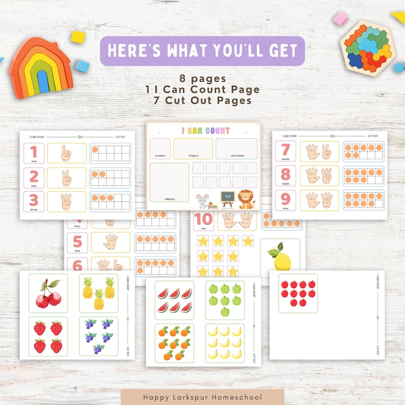 Number Matching Preschool, Counting Activity for Kids, Homeschool ...