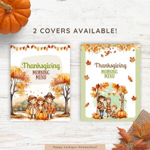Thanksgiving Morning Menu Pages, Charlotte Mason Thanksgiving Morning ...
