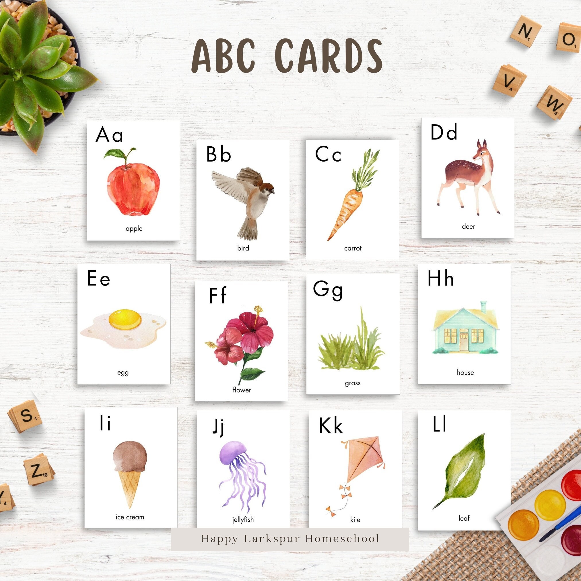 Alphabet Flashcards, Toddler Preschool Flashcards, ABC Flashcards ...