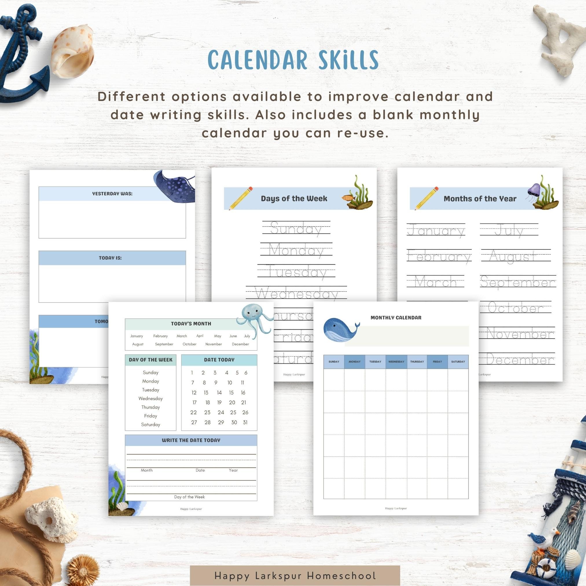 Ocean Themed Complete Morning Menu Bundle, Homeschool Morning Menu ...