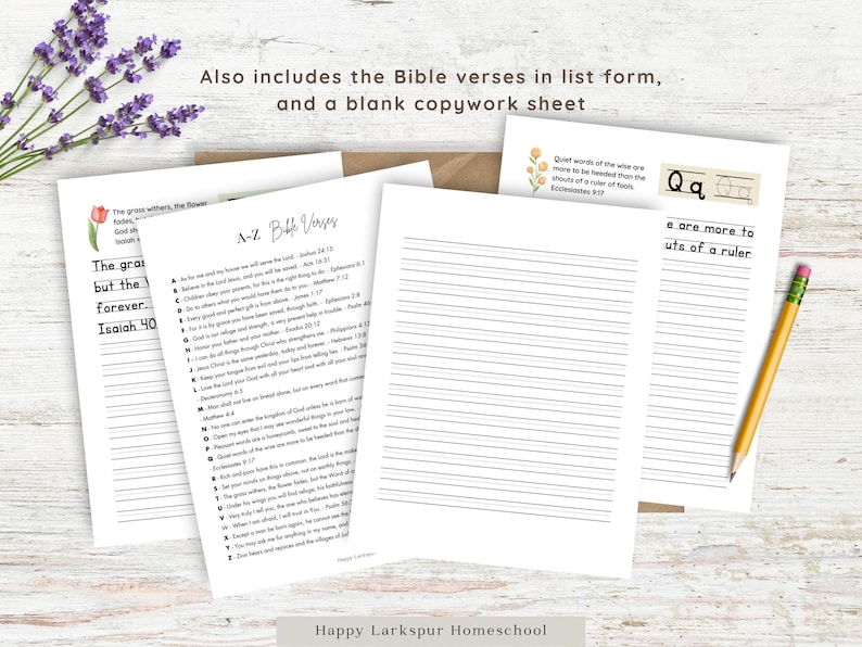ABC Bible Verse Copywork Bible Verse Handwriting Practice - Etsy