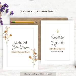 ABC Bible Verse Cursive Copywork Bundle, Cursive Handwriting Practice ...