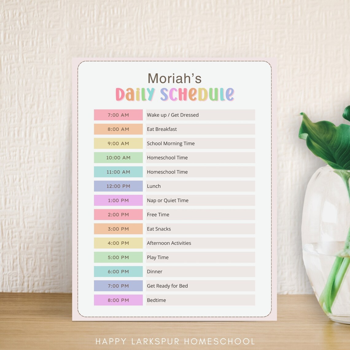 Kids Daily Schedule Template, Homeschool Daily Routine, Editable Pdf ...