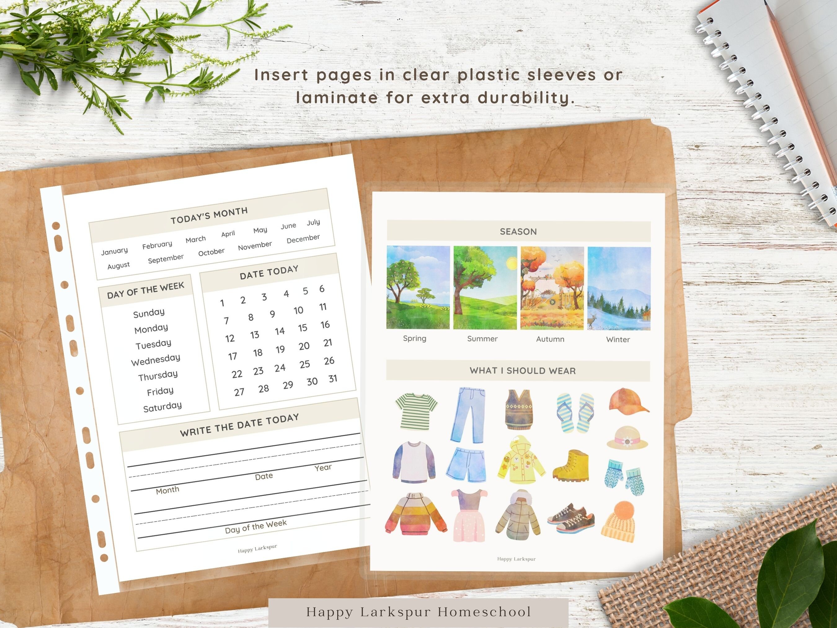 Kids Calendar and Weather Pages, Kids Daily Calendar, Calendar Morning ...