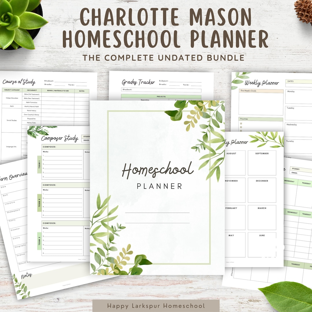 Charlotte Mason Homeschool Planner, Undated Homeschool Planner ...