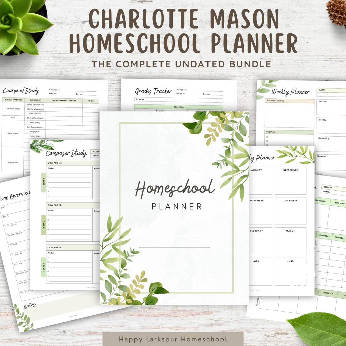 Charlotte Mason Homeschool Planner, Undated Homeschool Planner ...
