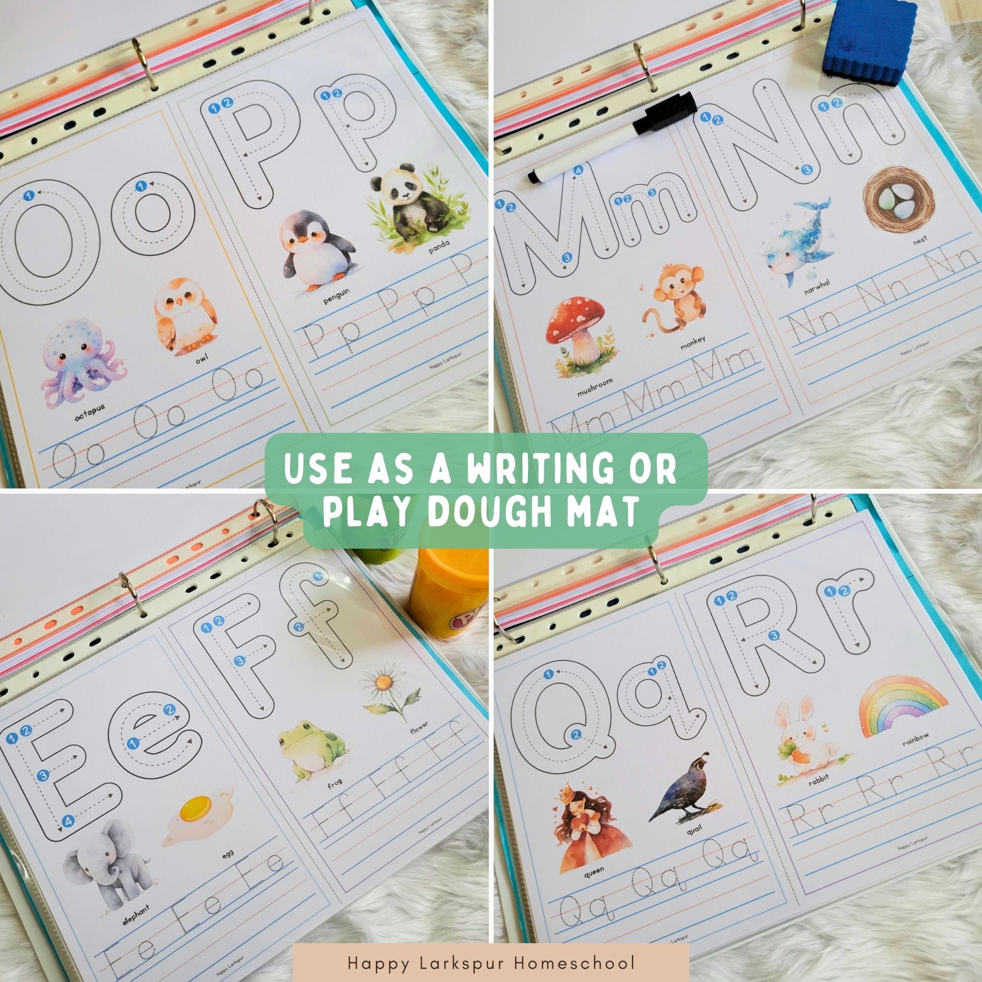 Alphabet Playdough Mats, Alphabet Writing Practice Mat, Alphabet Mats ...