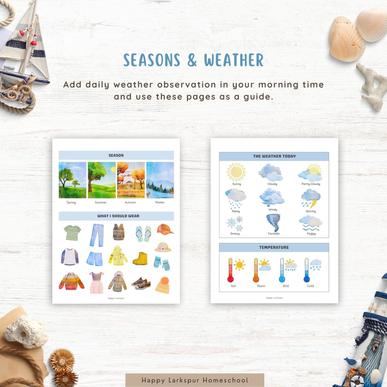Ocean Theme Basic Morning Menu, Preschool Toddler Morning Menu ...