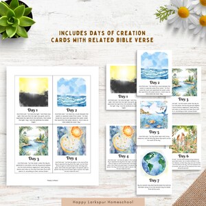 Days of Creation Printable, Days of Creation Flash Cards, Bible Flash ...