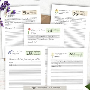 ABC Bible Verse Cursive Copywork Bundle, Cursive Handwriting Practice ...