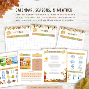 Morning Menu Homeschool Fall, Fall Morning Menu Kindergarten, Fall ...