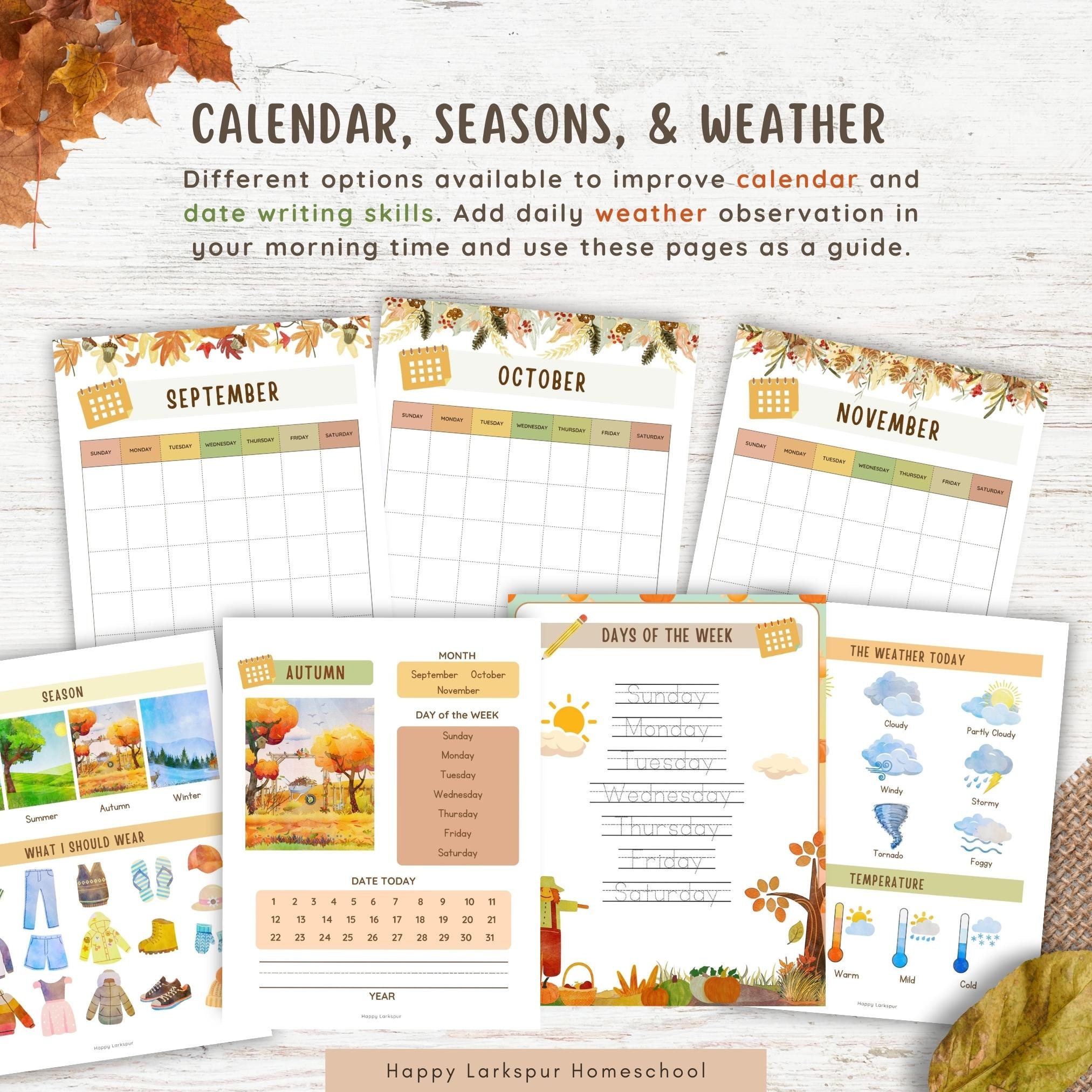 Morning Menu Homeschool Fall, Fall Morning Menu Kindergarten, Fall ...