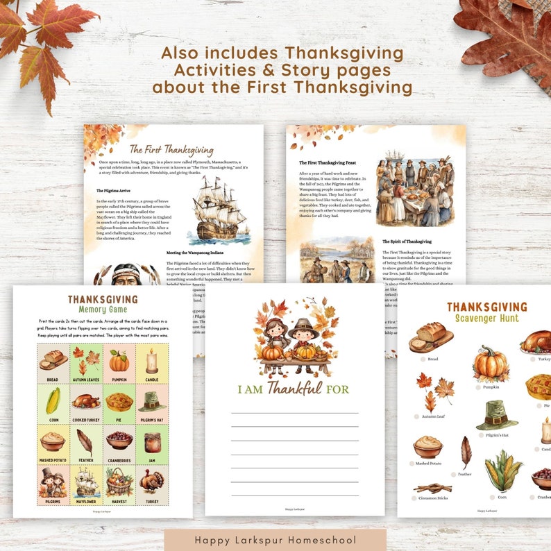 Thanksgiving Morning Menu Pages, Charlotte Mason Thanksgiving Morning ...