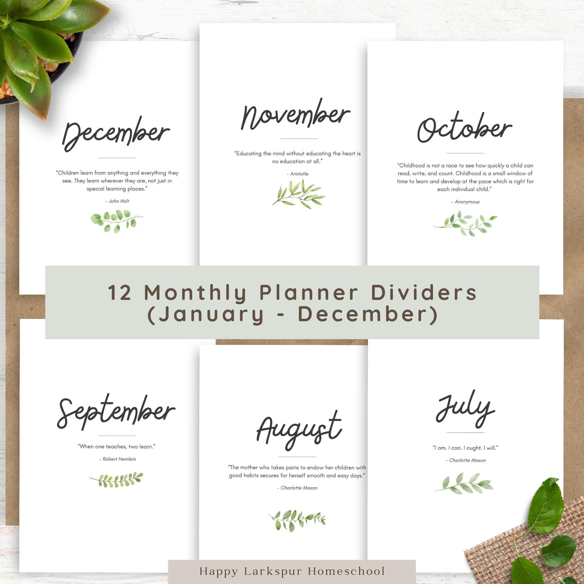 Charlotte Mason Homeschool Planner, Undated Homeschool Planner ...