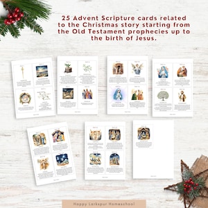 Advent Scripture Cards for Kids, Christmas Scripture Cards, Kids Advent ...