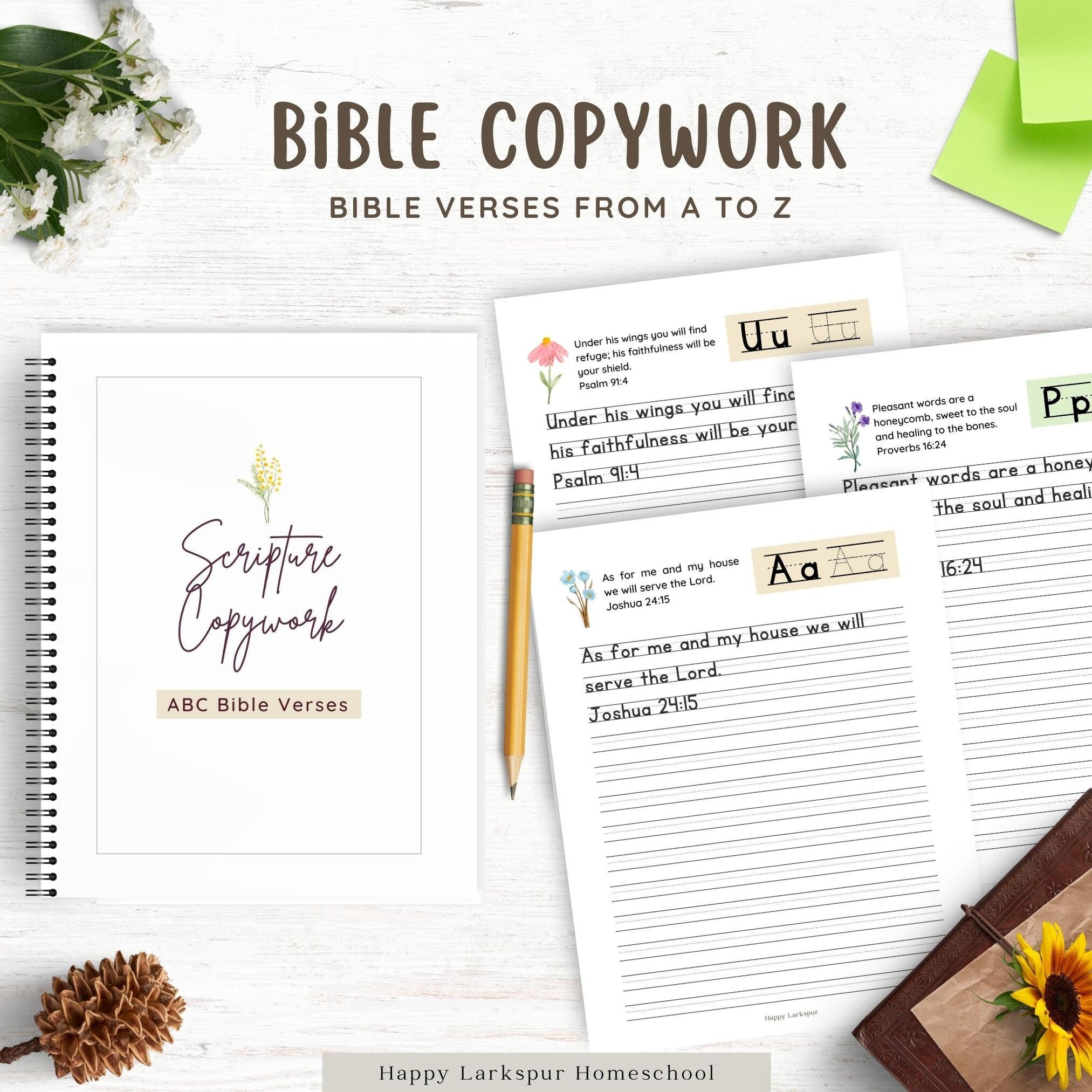 ABC Bible Verse Copywork Bible Verse Handwriting Practice - Etsy