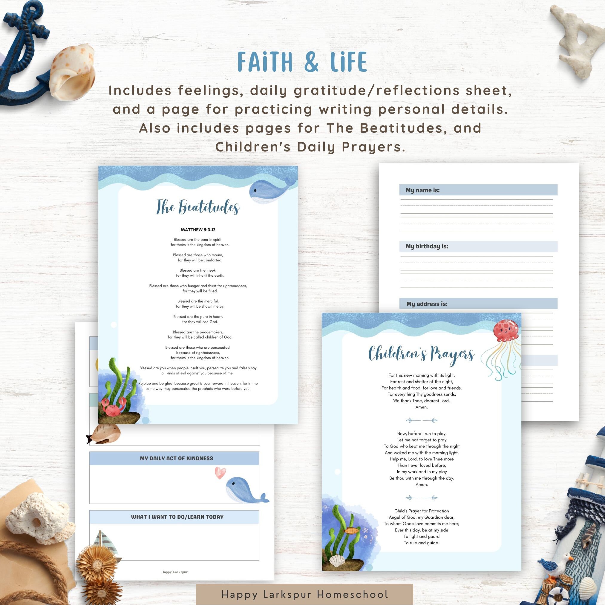 Ocean Themed Complete Morning Menu Bundle, Homeschool Morning Menu ...