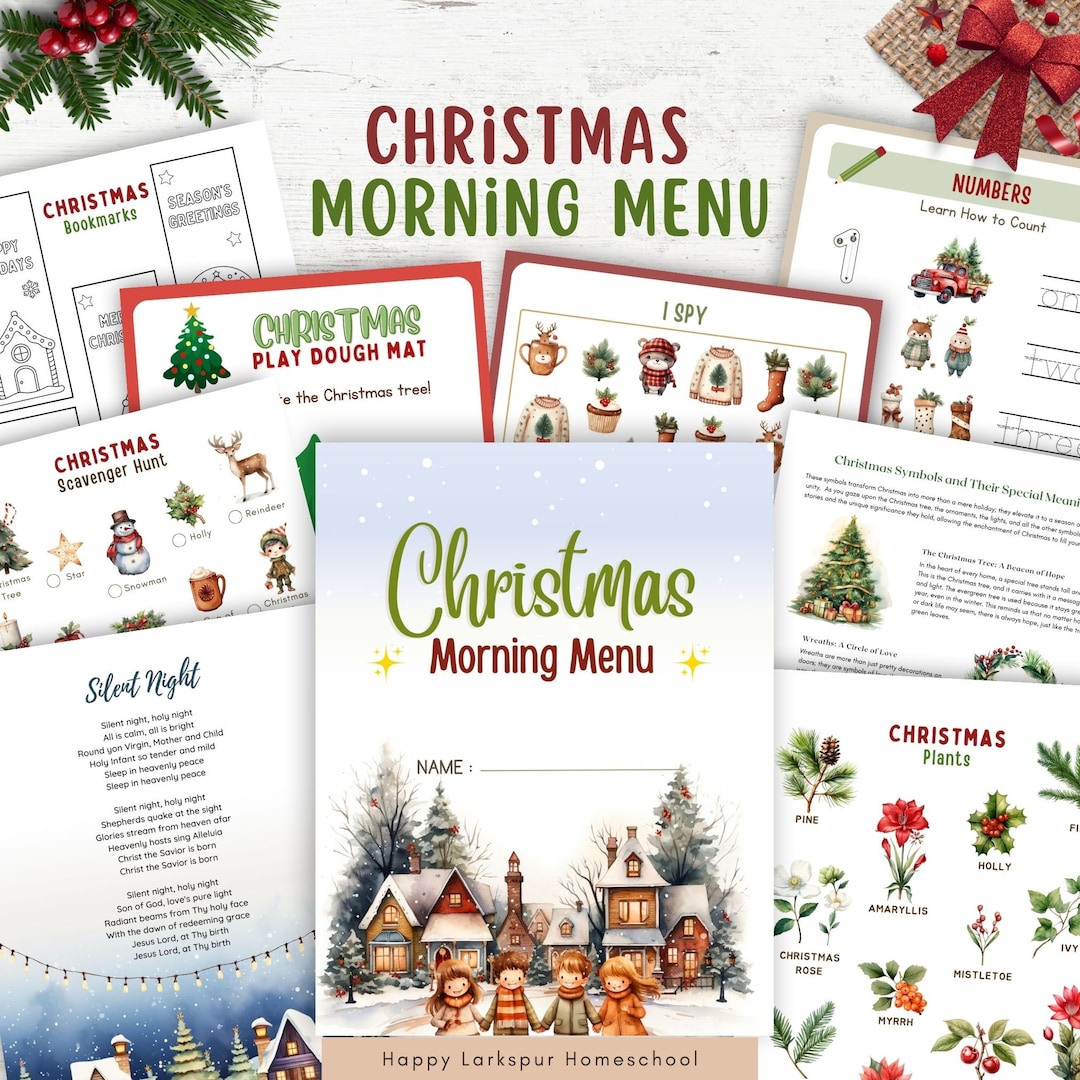 Christmas Morning Menu Preschool, Christmas Activities, Homeschool ...