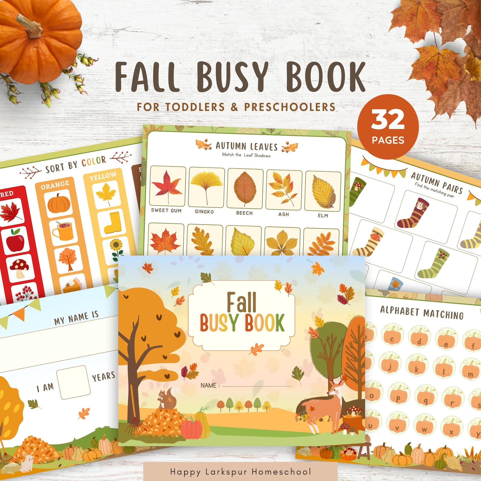 Fall Busy Book for Toddlers Preschoolers, Busy Book Printable ...