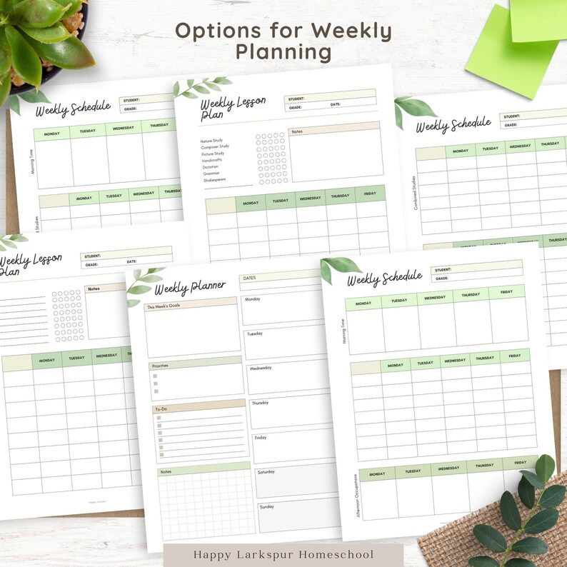 Charlotte Mason Homeschool Planner, Undated Homeschool Planner ...