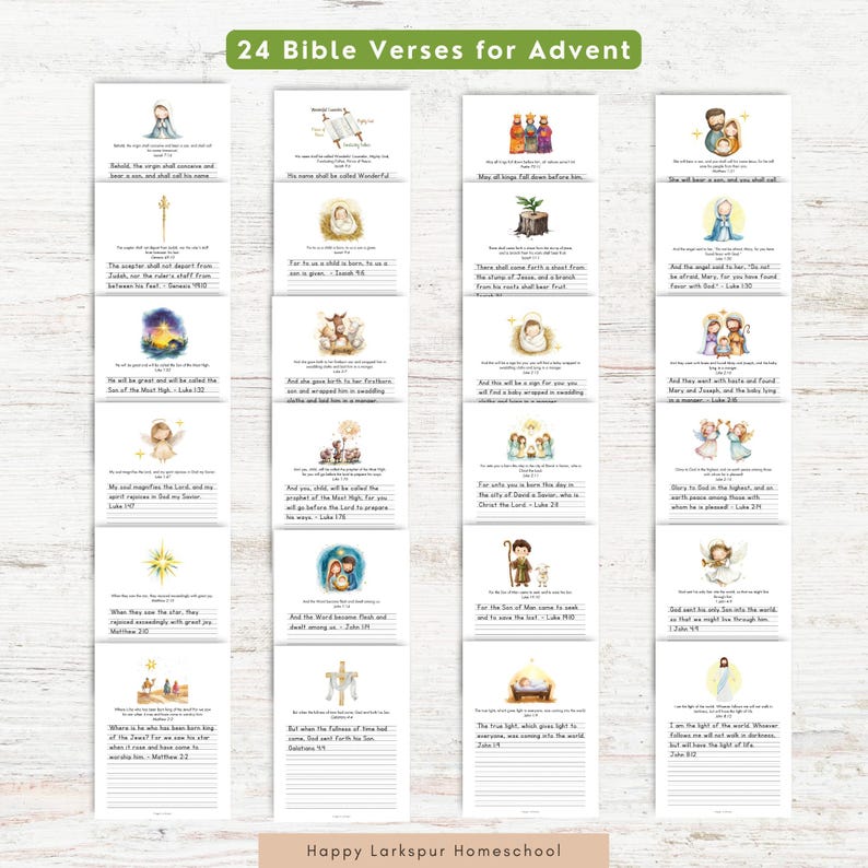 Advent Christmas Bible Verse Copywork, Bible Verse Handwriting Practice ...
