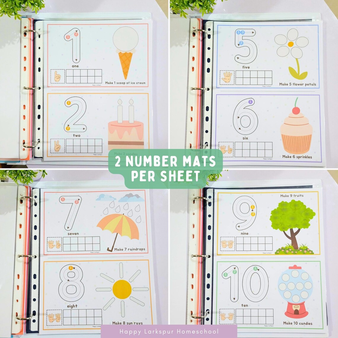 Numbers Playdough Mats, Preschool Play Dough Mats Printable, Counting ...