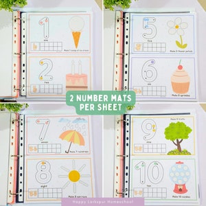 Numbers Playdough Mats, Preschool Play Dough Mats Printable, Counting ...