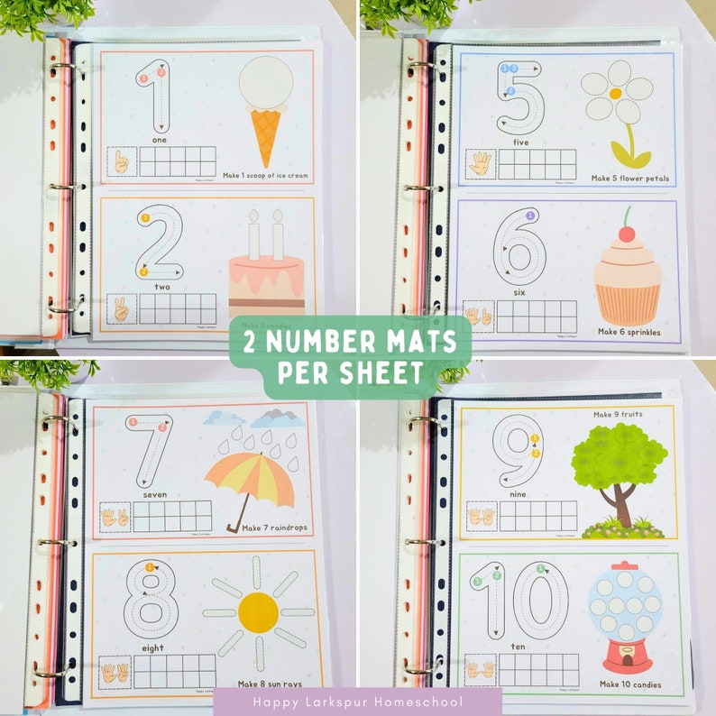 Numbers Playdough Mats, Preschool Play Dough Mats Printable, Counting ...