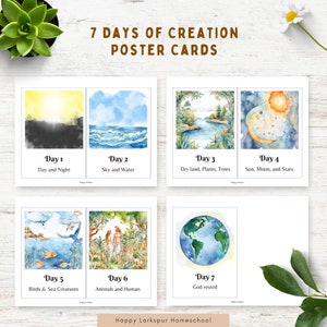 Days of Creation Printable, Days of Creation Flash Cards, Bible Flash ...