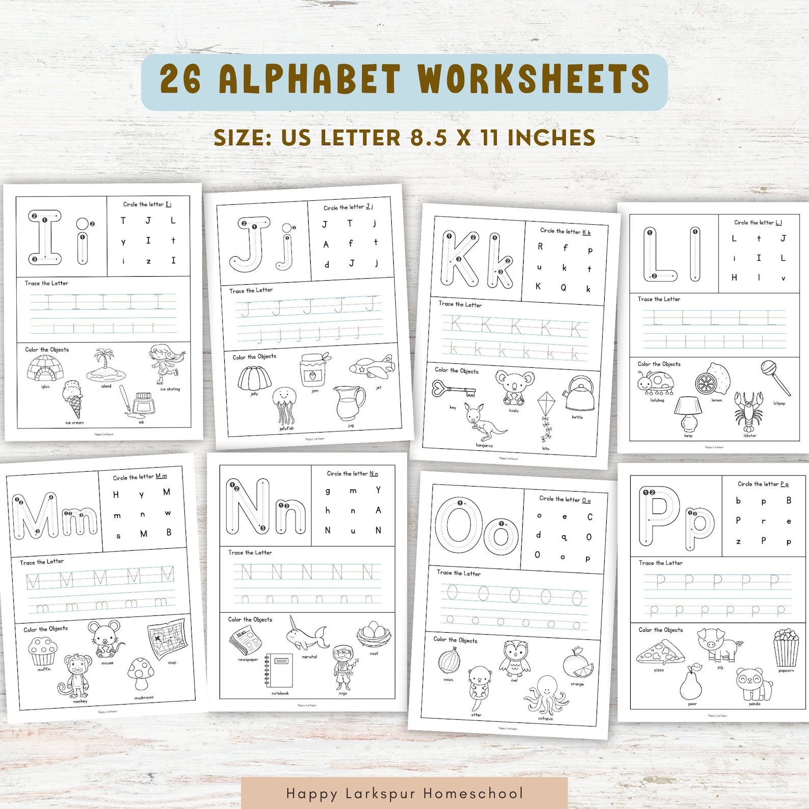 Alphabet Worksheets for Preschool, ABC Worksheets, Kindergarten ...