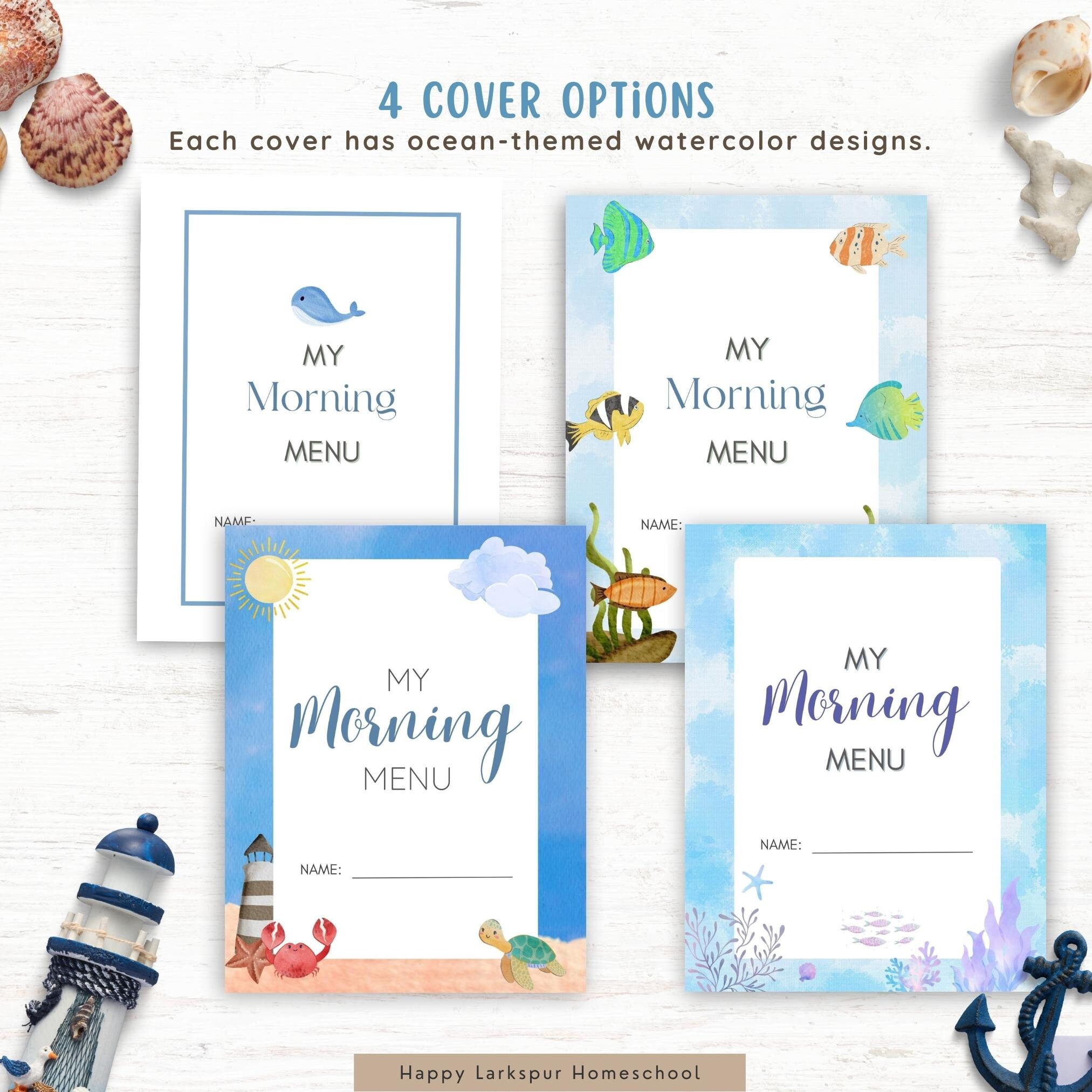 Ocean Theme Basic Morning Menu, Preschool Toddler Morning Menu ...