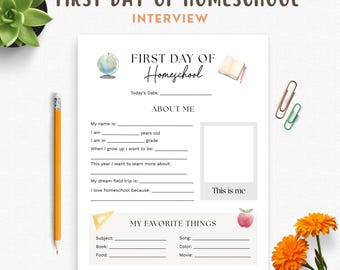 First and Last Day of School Printable, Back to School Questionnaire ...