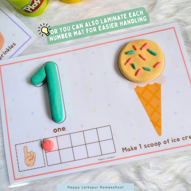 Numbers Playdough Mats, Preschool Play Dough Mats Printable, Counting ...