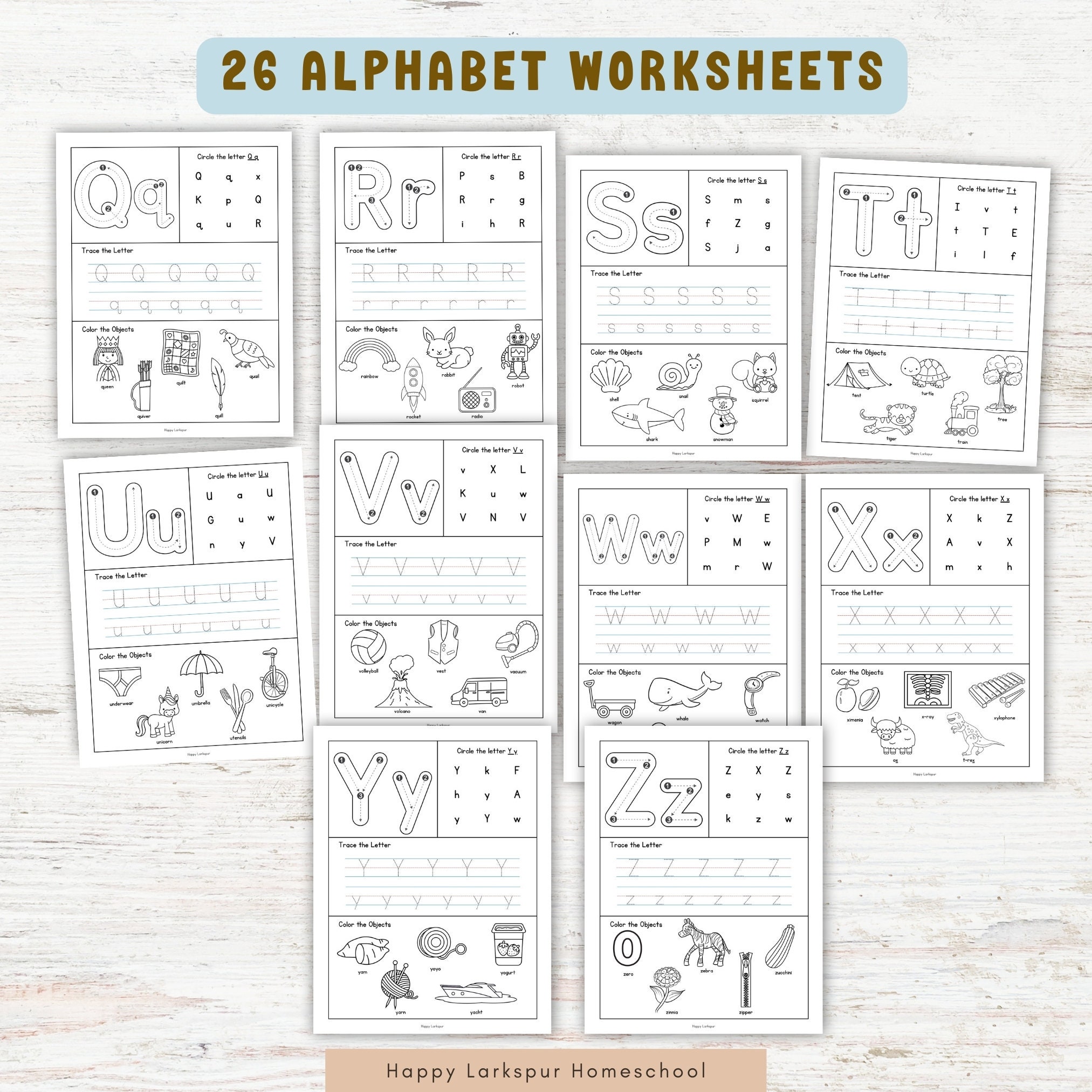 Alphabet Worksheets for Preschool, ABC Worksheets, Kindergarten ...