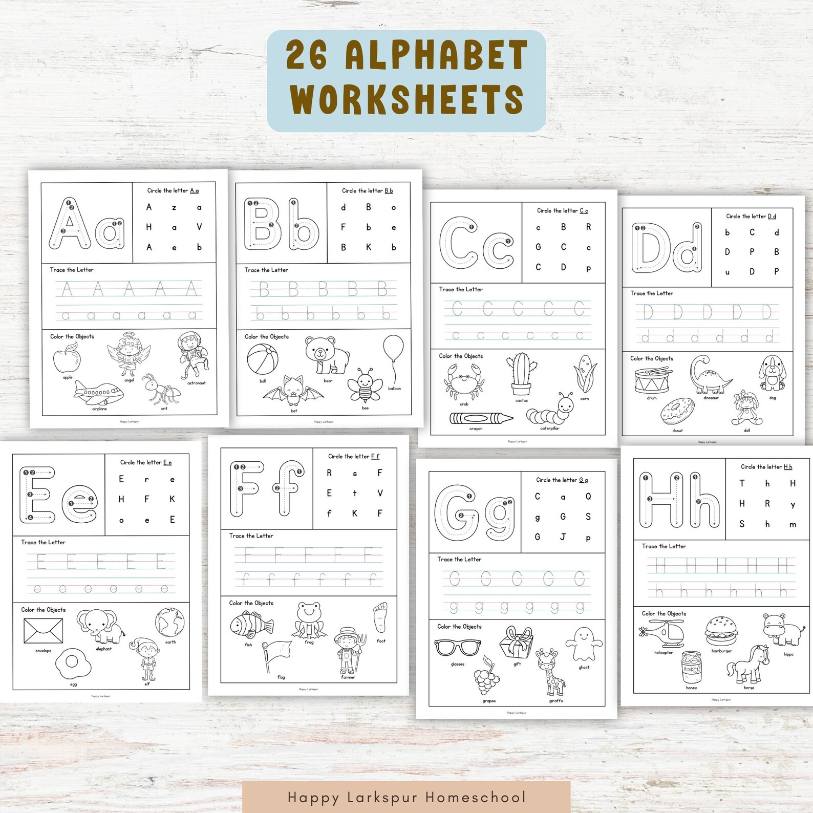Alphabet Worksheets for Preschool, ABC Worksheets, Kindergarten ...