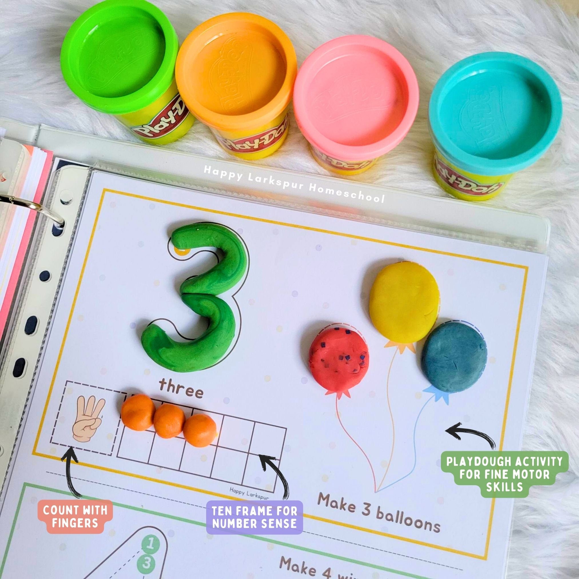 Numbers Playdough Mats, Preschool Play Dough Mats Printable, Counting ...
