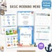 Ocean Theme Basic Morning Menu Preschool Toddler Morning - Etsy