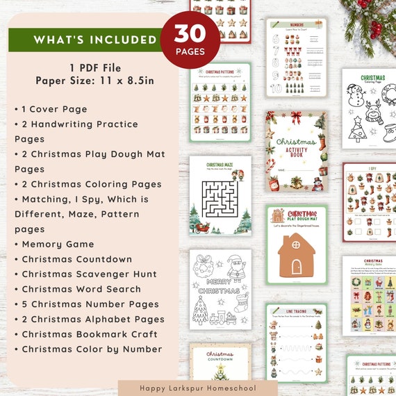 Hojas De Trabajo Navideñas Para Navidad