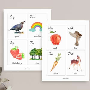 Cursive Alphabet Flashcards, Toddler Preschool Flashcards, Cursive ABC ...