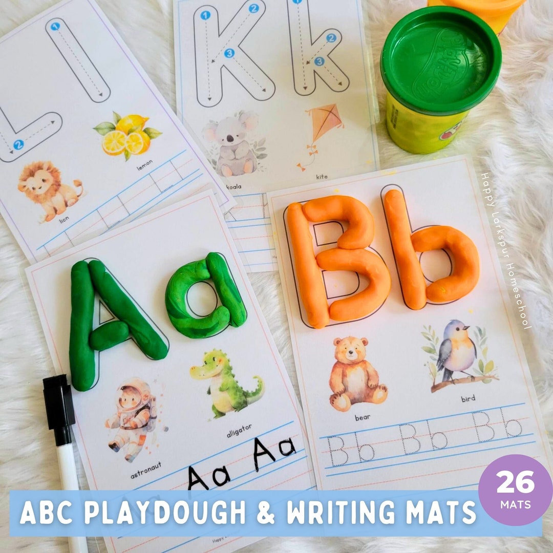 Alphabet Playdough Mats, Alphabet Writing Practice Mat, Alphabet Mats ...