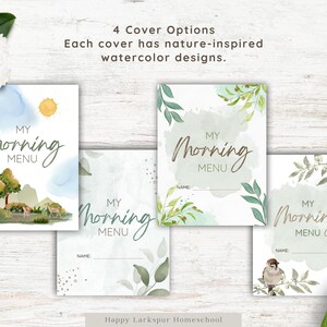 Basic Morning Menu Homeschool, Preschool Morning Menu, Toddler Morning ...