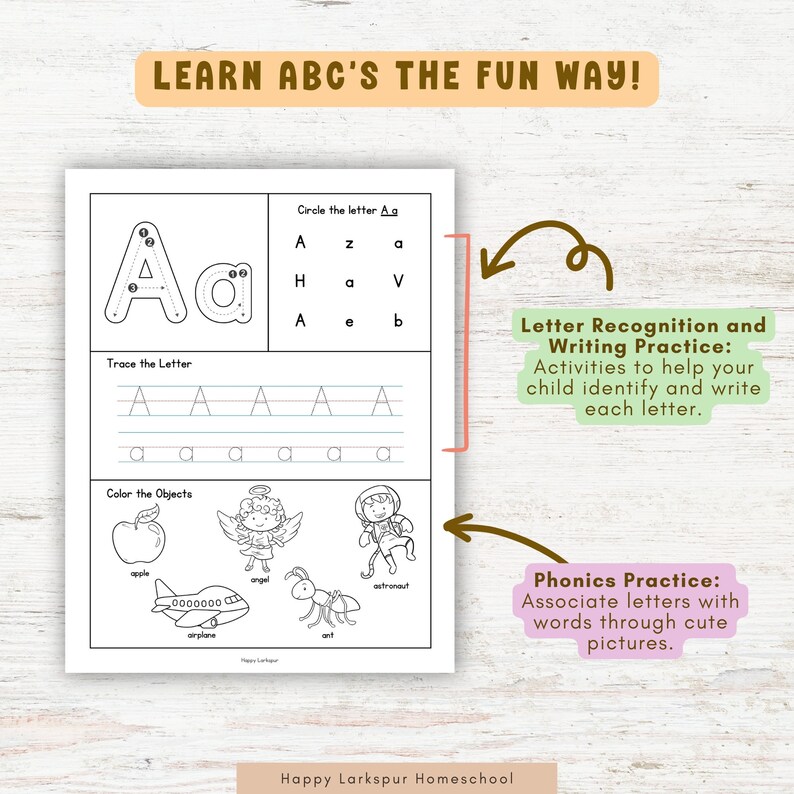 Alphabet Worksheets for Preschool, ABC Worksheets, Kindergarten ...