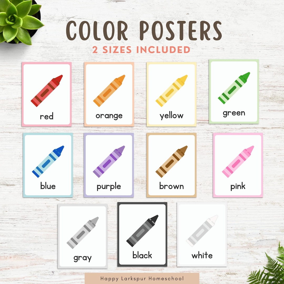 Color Poster Classroom, Preschool Colors Decor, Homeschool Printable ...