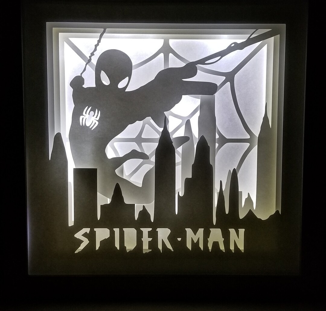 Spider Man 3D Shadow Box Vorlage - Etsy Österreich