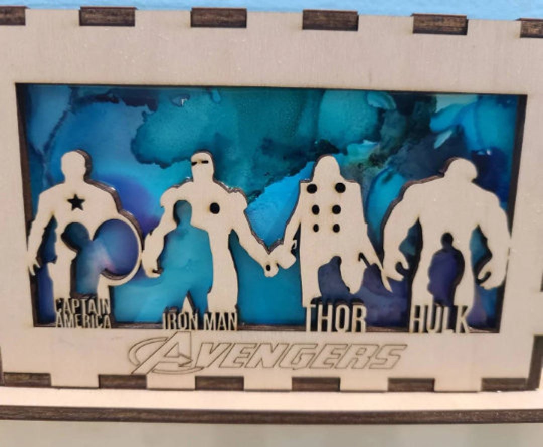 Super Hero Group 3D Shadow Box Digital File - Etsy