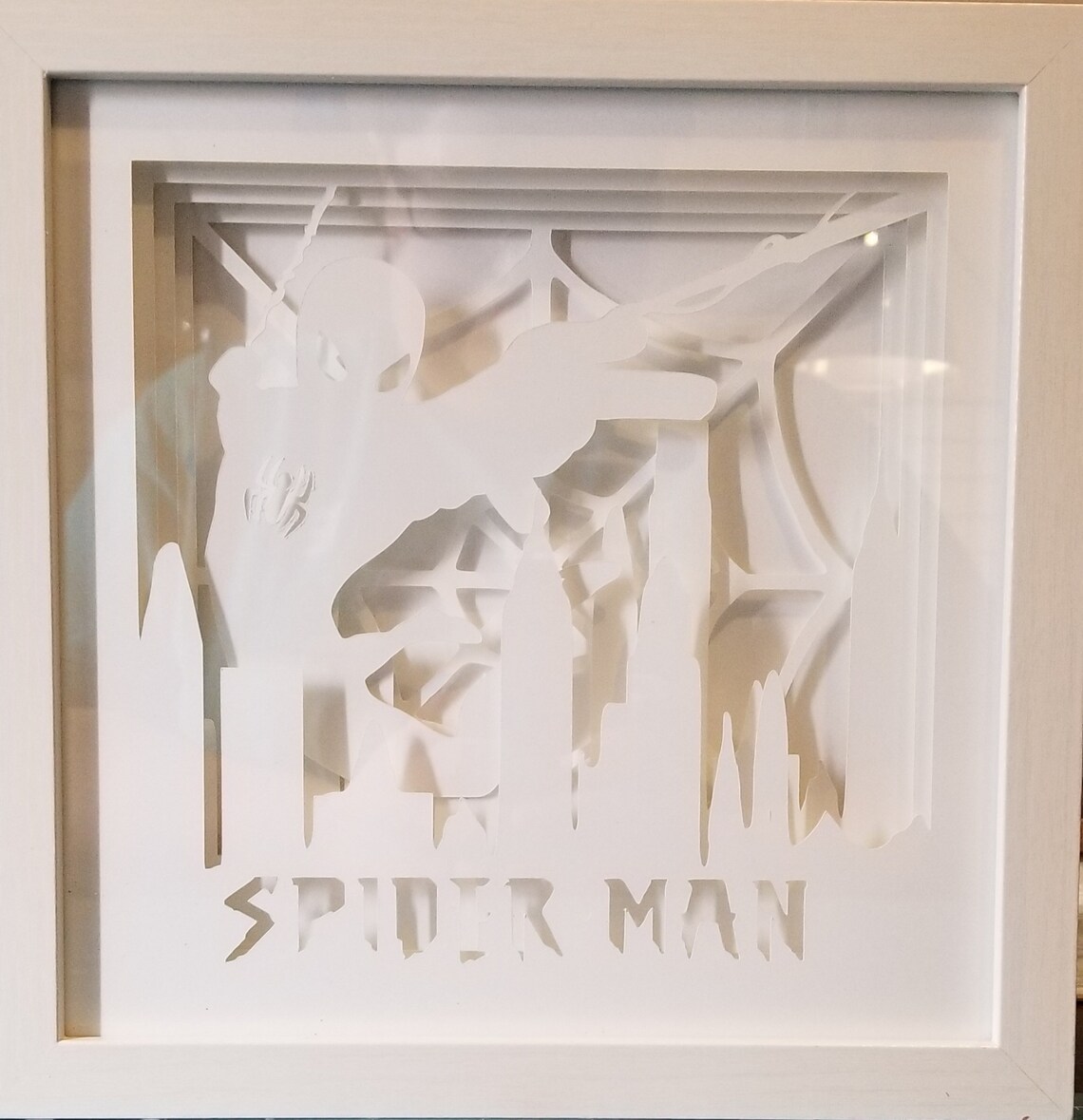 Spider Man 3D Shadow Box Template - Etsy Canada