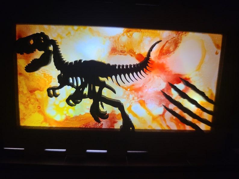 Dinosaur Skeleton 3D Shadow Box Digital File - Etsy
